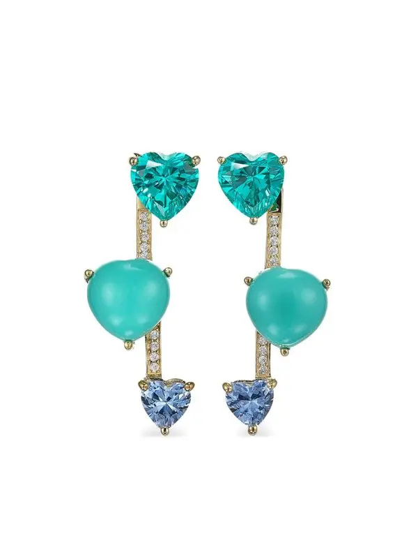 ANABELA CHAN 18kt Gold Vermeil Multi-stone Drop Earrings - Blue
