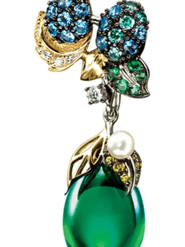 ANABELA CHAN 18kt Gold Greenberry Multi-stone Drop Earrings - Green