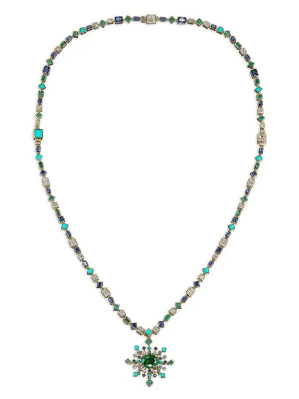 ANABELA CHAN 18k Yellow Gold Spectra Multi-stone Necklace - Green