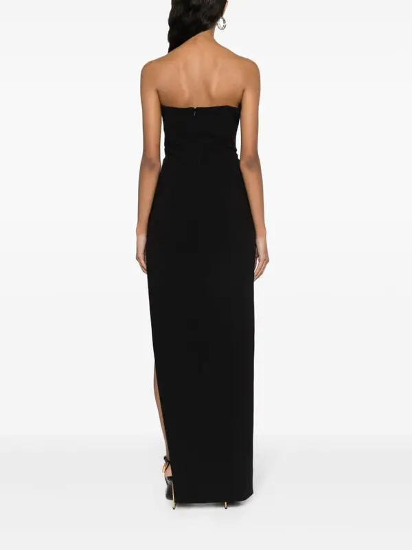 NISSA Mirrored-studs Asymmetric Maxi Dress