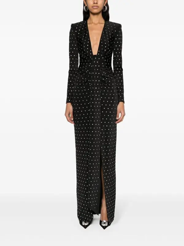 NISSA Crystal-embellished Maxi Dress
