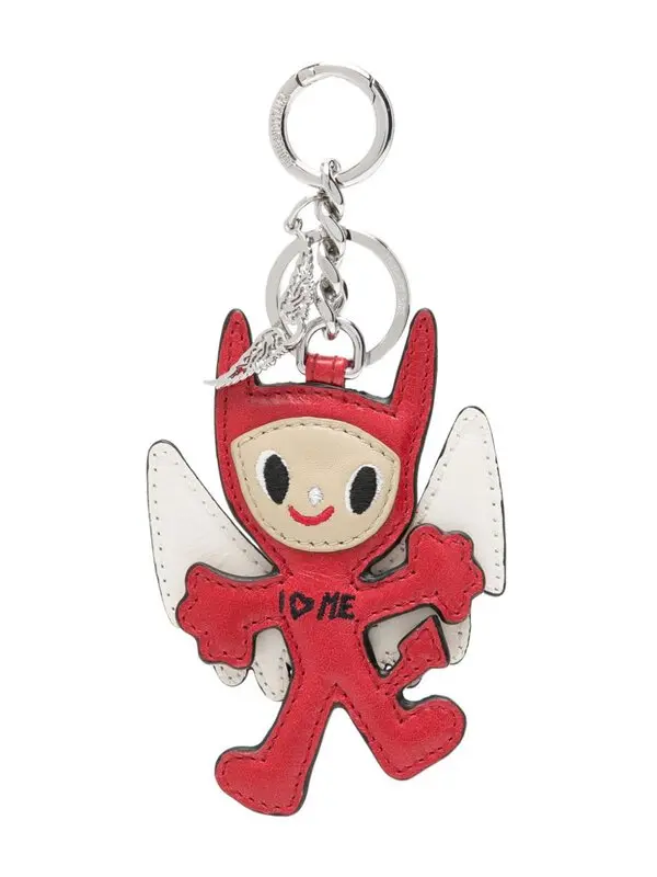 Zadig&Voltaire Happy Devil Leather Keyring - Red