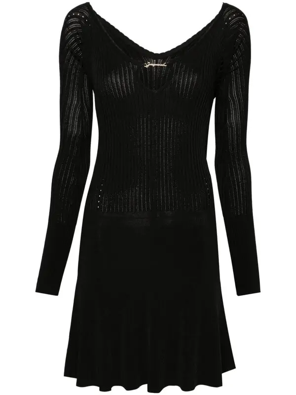 Jacquemus La Mini Robe Pralu Flared Minidress - Black
