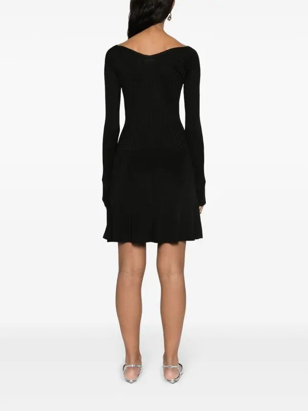 Jacquemus La Mini Robe Pralu Flared Minidress - Black