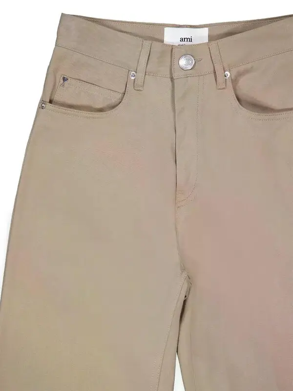 AMI Paris High-waisted Flared Trousers - Neutrals