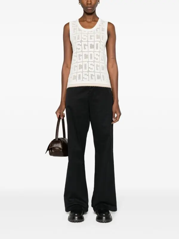 R13 High-waisted Wide-leg Trousers