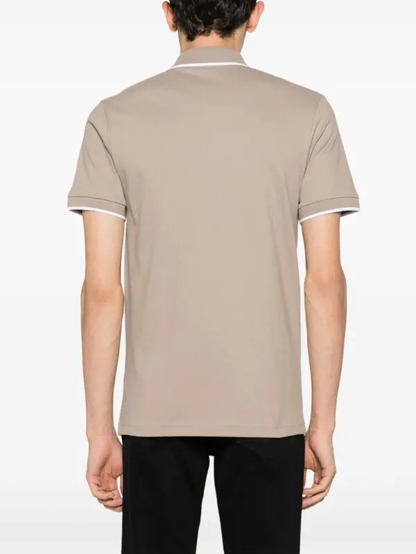 BOSS Logo-patch Piqué Polo Shirt - Neutrals