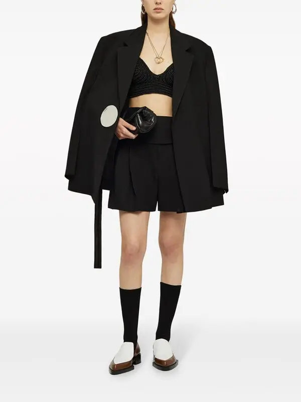 JIL SANDER Pleated Cotton Shorts