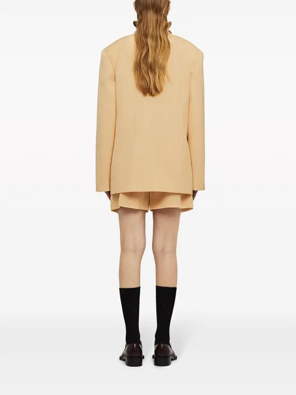JIL SANDER Pleated Cotton Short Shorts