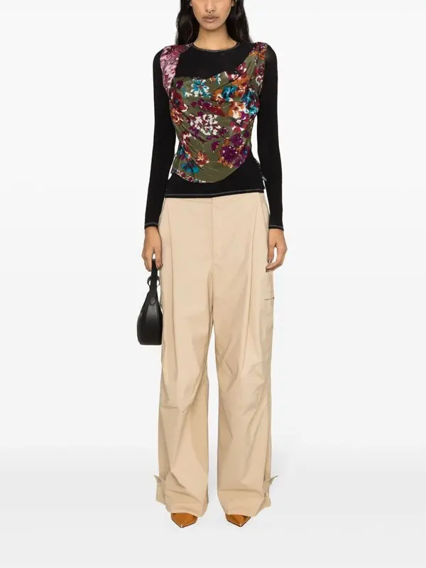 MARINE SERRE Regenerated Scarves Draped T-shirt