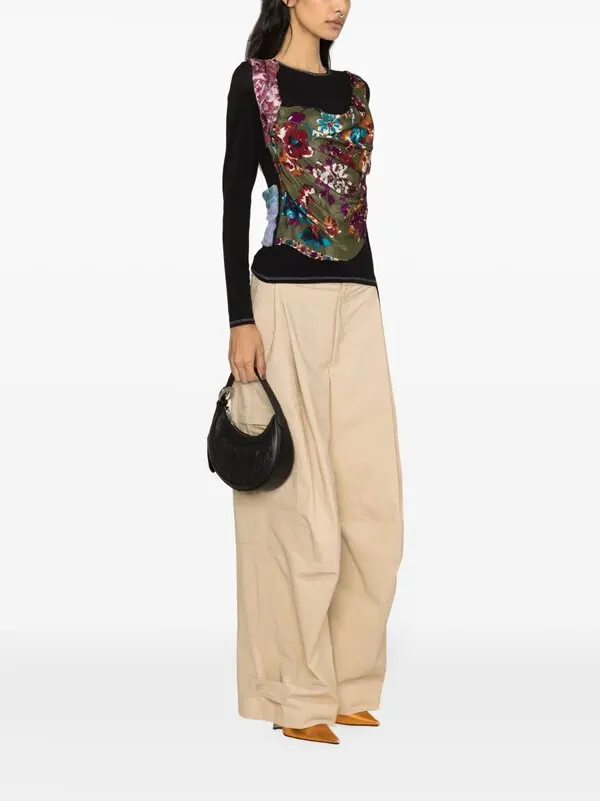 MARINE SERRE Regenerated Scarves Draped T-shirt