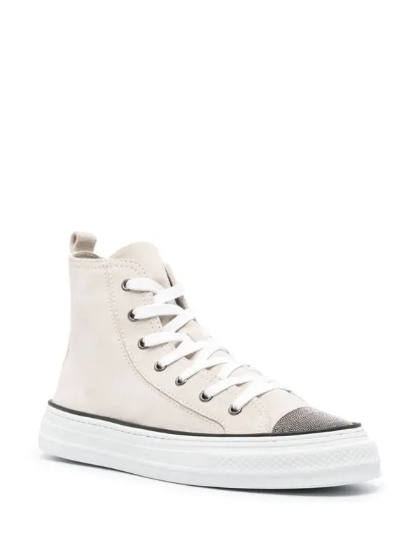 Brunello Cucinelli Monili Embellished High-top Sneakers