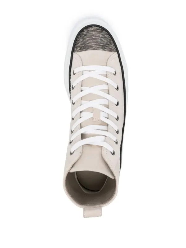 Brunello Cucinelli Monili Embellished High-top Sneakers