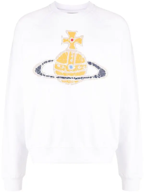 VIVIENNE WESTWOOD Orb-print Cotton Sweatshirt - White