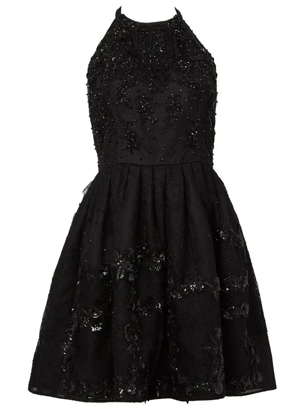 Oscar De La Renta Embellished Backless Dress
