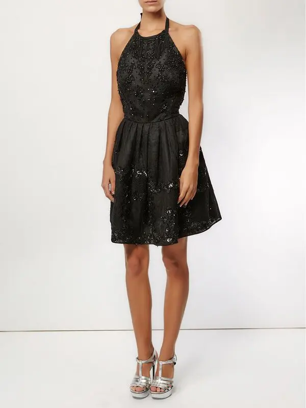 Oscar De La Renta Embellished Backless Dress