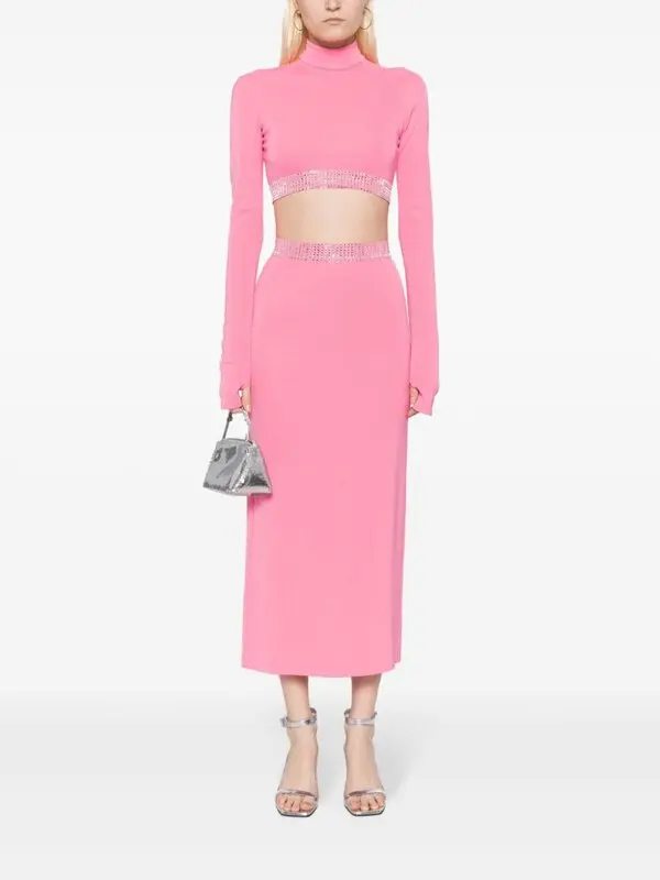 David Koma Rhinestone-embellished Crop Top