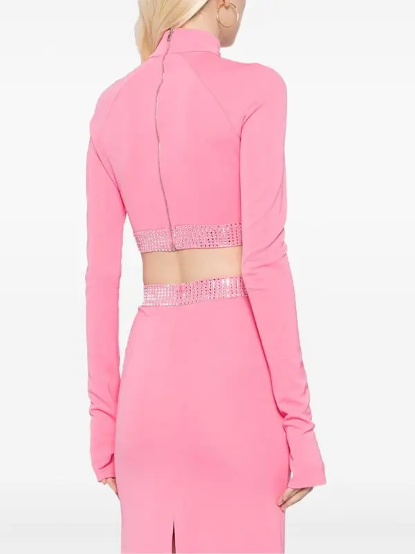 David Koma Rhinestone-embellished Crop Top