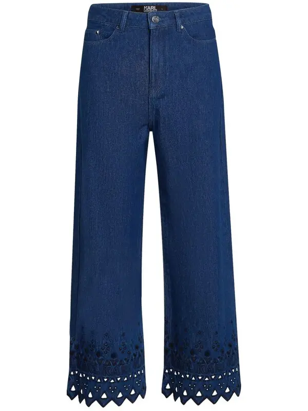 Karl Lagerfeld Broderie Anglaise Cropped Jeans