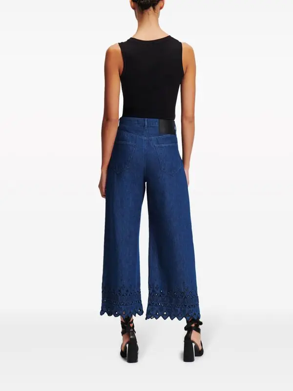 Karl Lagerfeld Broderie Anglaise Cropped Jeans