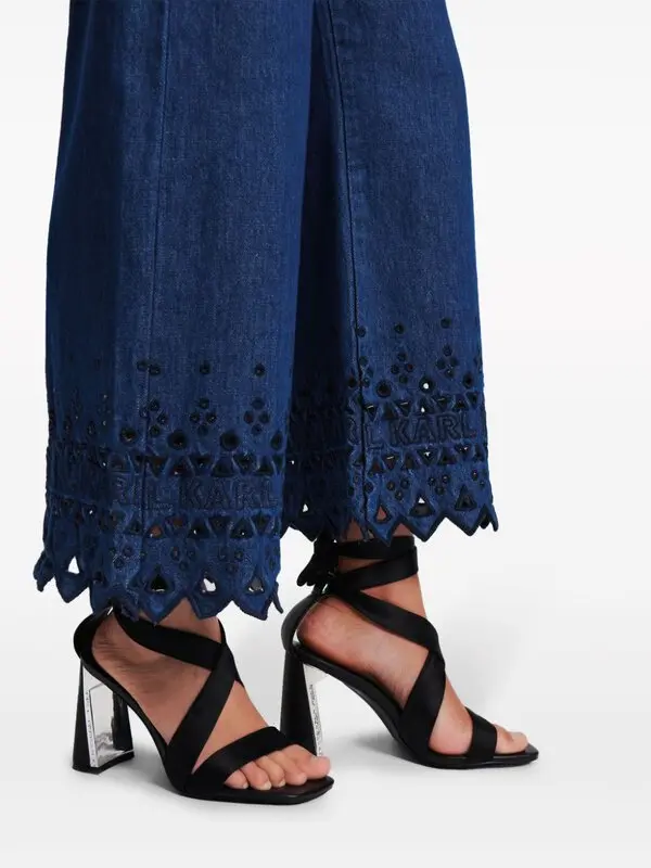 Karl Lagerfeld Broderie Anglaise Cropped Jeans
