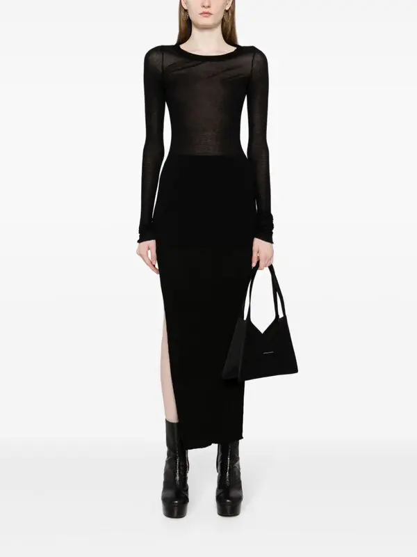 Rick Owens Ziggy Ribbed-knit Maxi Skirt - Black