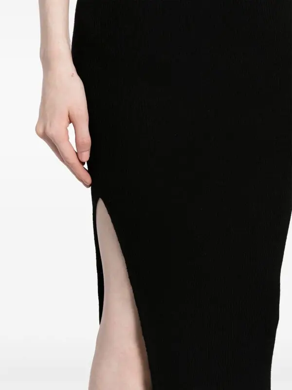 Rick Owens Ziggy Ribbed-knit Maxi Skirt - Black