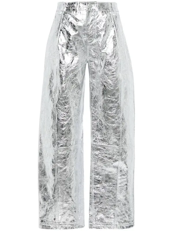 David Koma Metallic Wide-leg Trousers