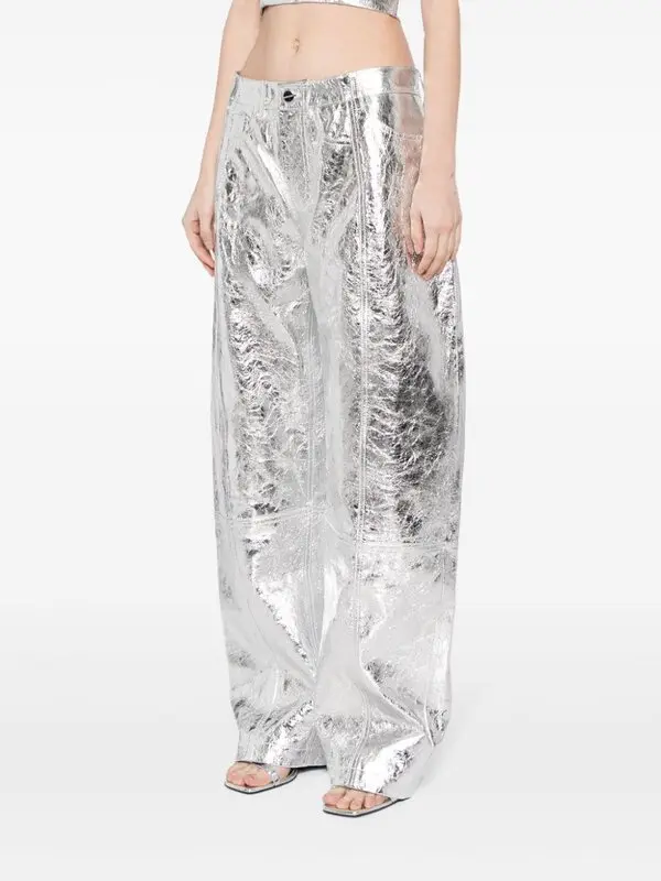 David Koma Metallic Wide-leg Trousers