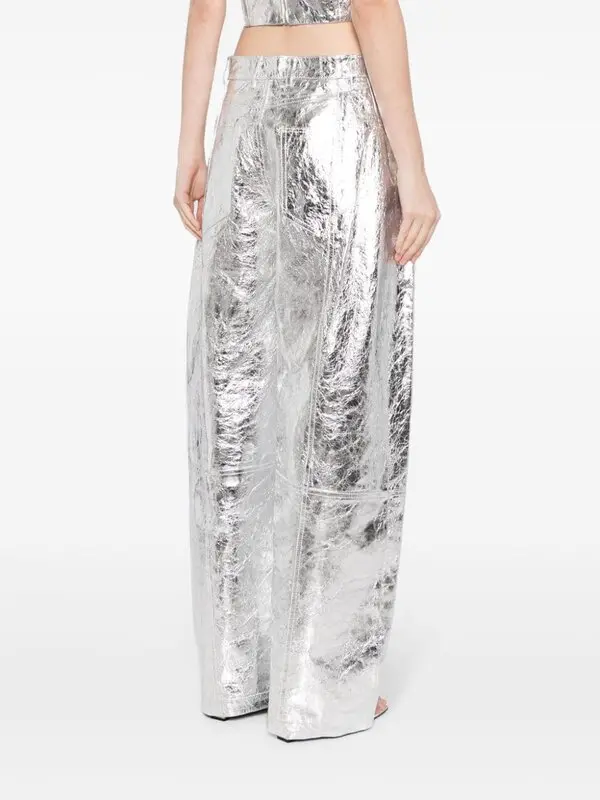 David Koma Metallic Wide-leg Trousers