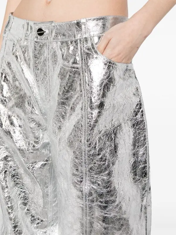 David Koma Metallic Wide-leg Trousers