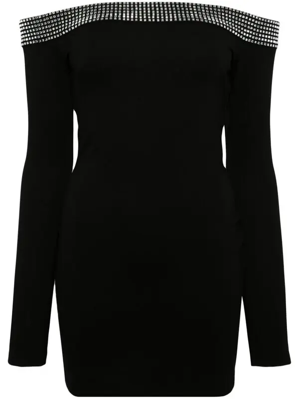 David Koma Crystal-embellished Off-shoulder Dress