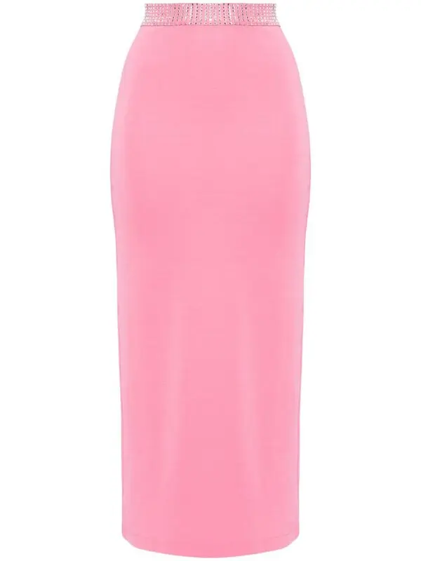 David Koma Crystal-embellished Midi Skirt - Pink