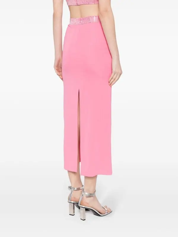 David Koma Crystal-embellished Midi Skirt - Pink