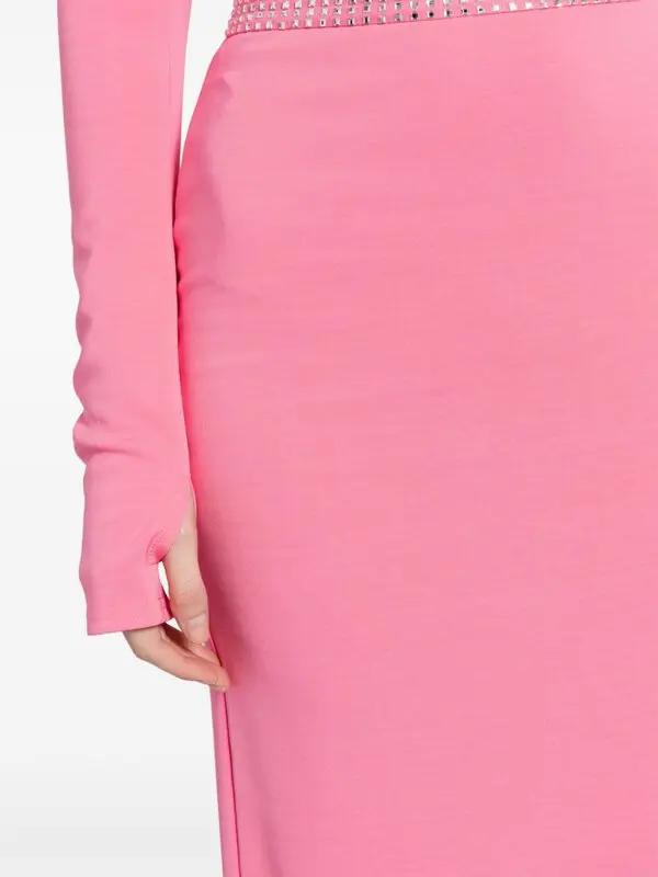 David Koma Crystal-embellished Midi Skirt - Pink