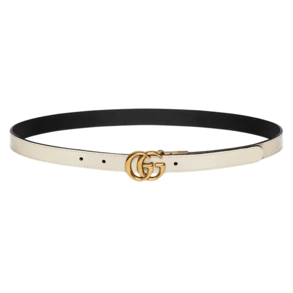 Gucci Gg Marmont Reversible Skinny Belt - Black