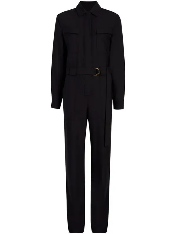 Another Tomorrow High-neck Jumpsuit - Black