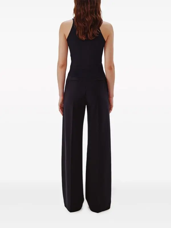 Another Tomorrow Ribbed-knit Tank Top - Black