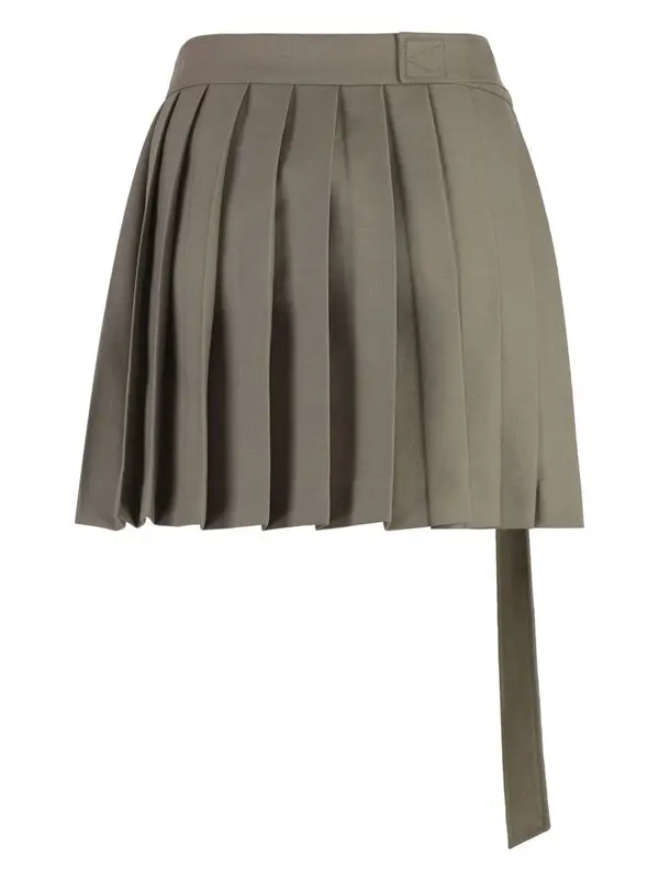 Ami Pleated Virgin Wool Wrap Skirt