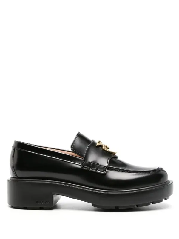 Pinko Love Birds Leather Loafers
