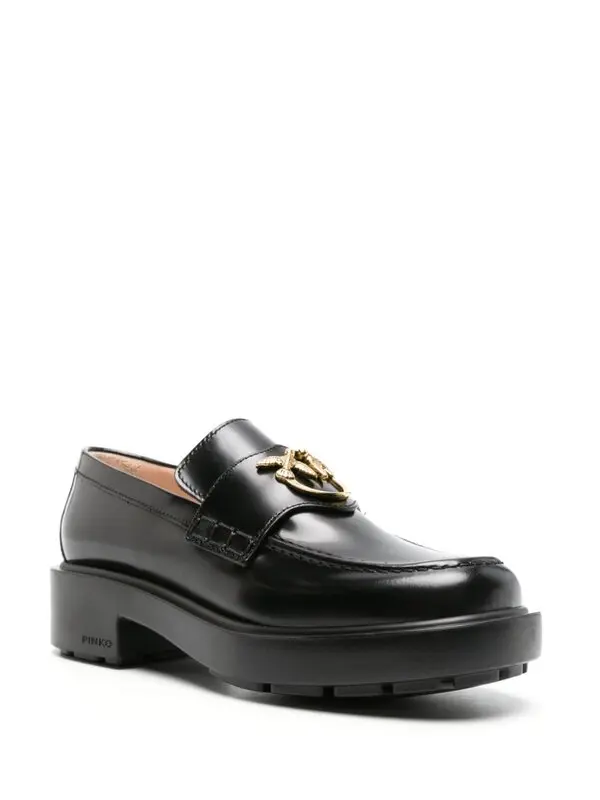 Pinko Love Birds Leather Loafers