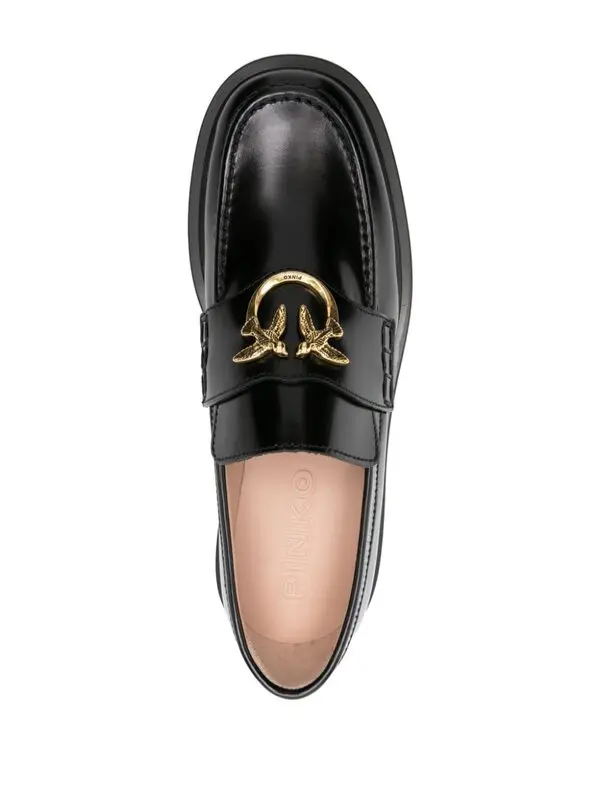 Pinko Love Birds Leather Loafers