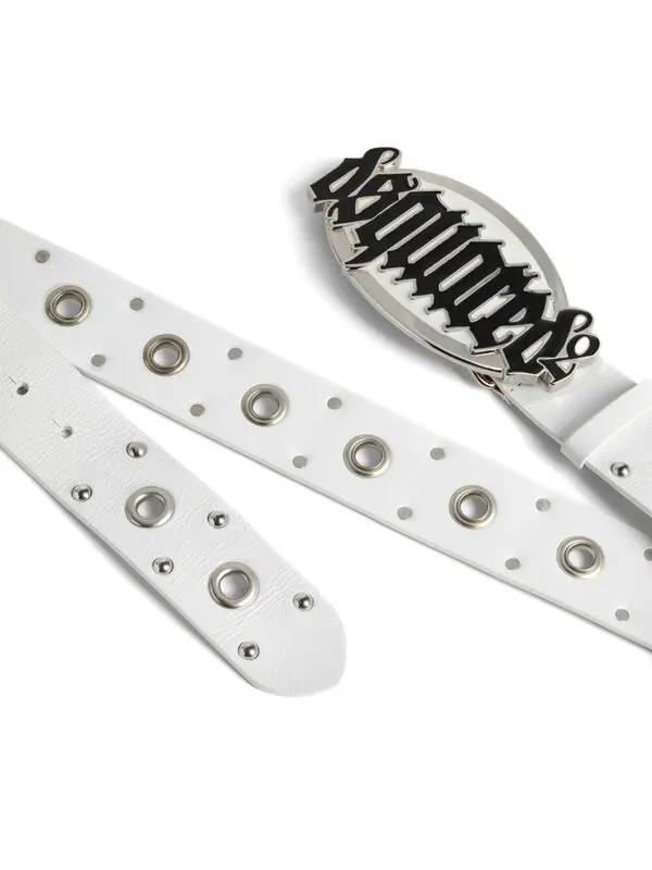 Dsquared2 Logo-buckle Leather Belt - White