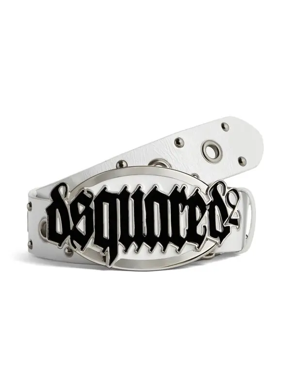 Dsquared2 Logo-buckle Leather Belt - White