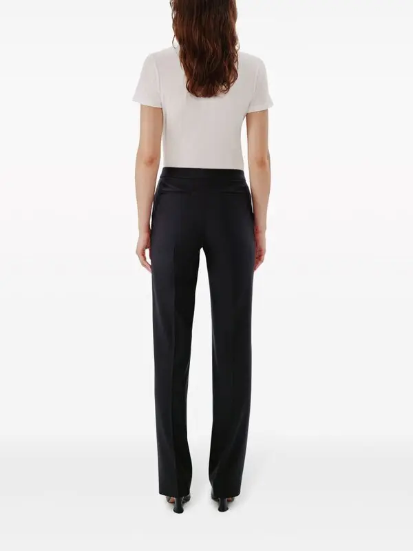 Another Tomorrow Slim-cut Tailored Trousers - Black