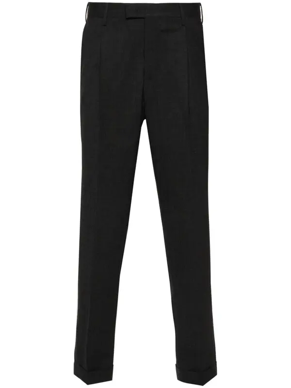 PT TORINO Pleated Slim-cut Trousers - Grey