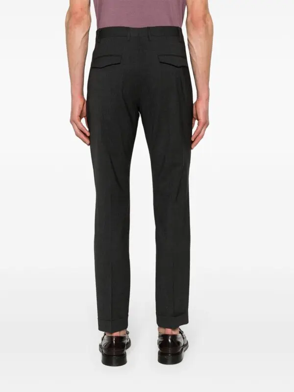 PT TORINO Pleated Slim-cut Trousers - Grey