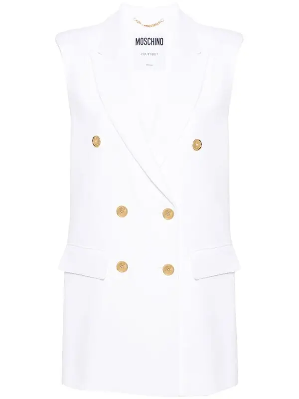 Moschino Double-breasted Blazer Gilet - White