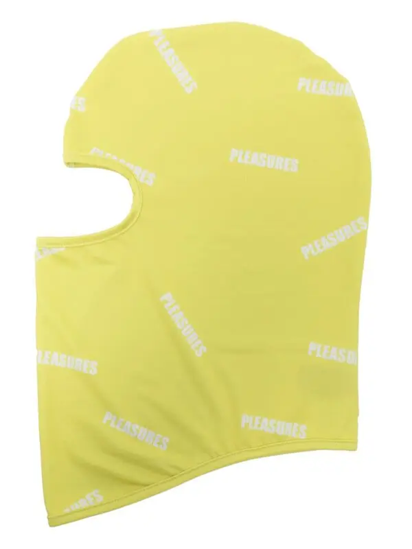 PLEASURES Logo-print Stretch Balaclava - Yellow