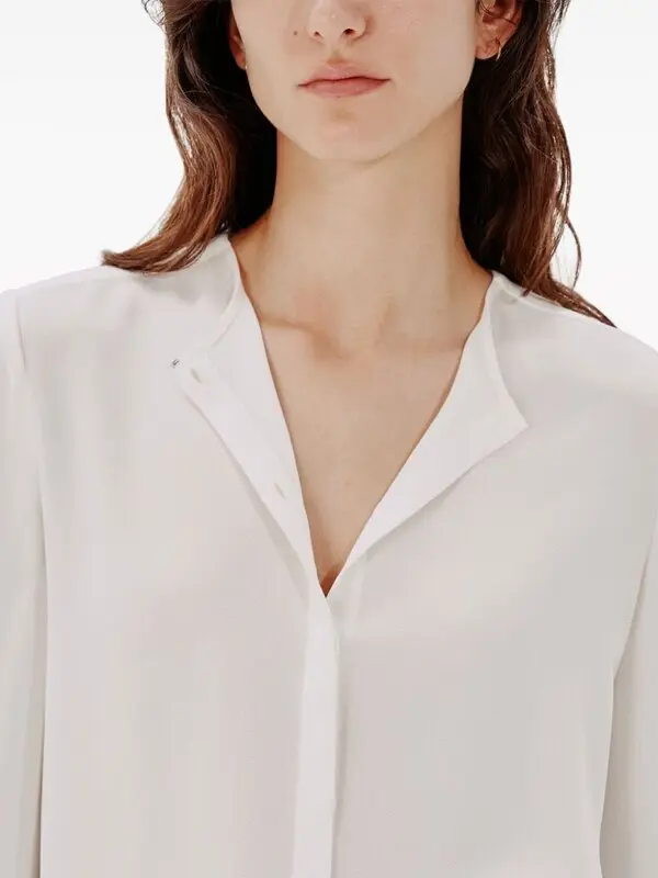 Another Tomorrow Enka®-blend Tie-neck Blouse